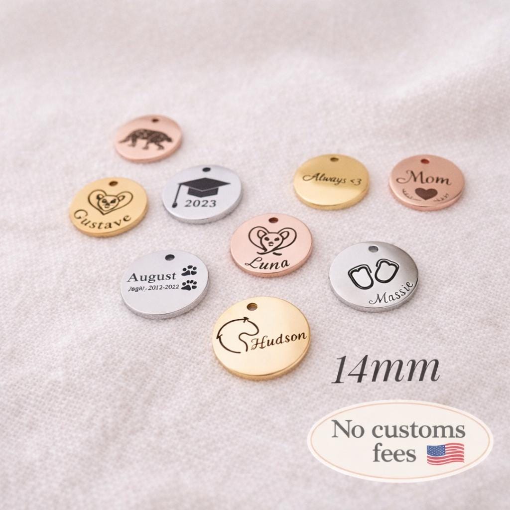 14mm Personalized Disc Personalized Charms Logo Coin Custom Charm ...