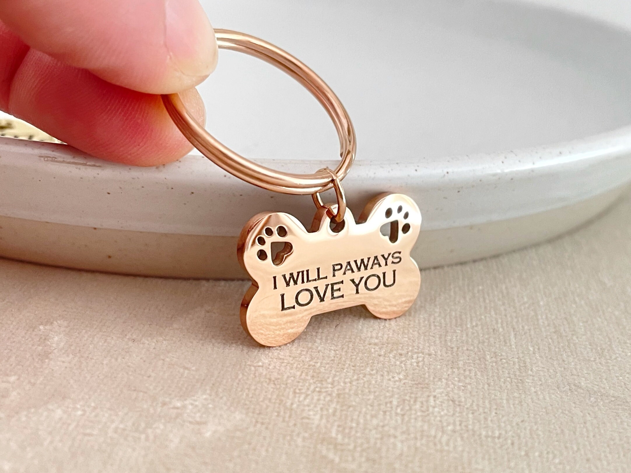 Personalized Bone Keychain Dog Tag Memorial Dog Mom Gift | Etsy
