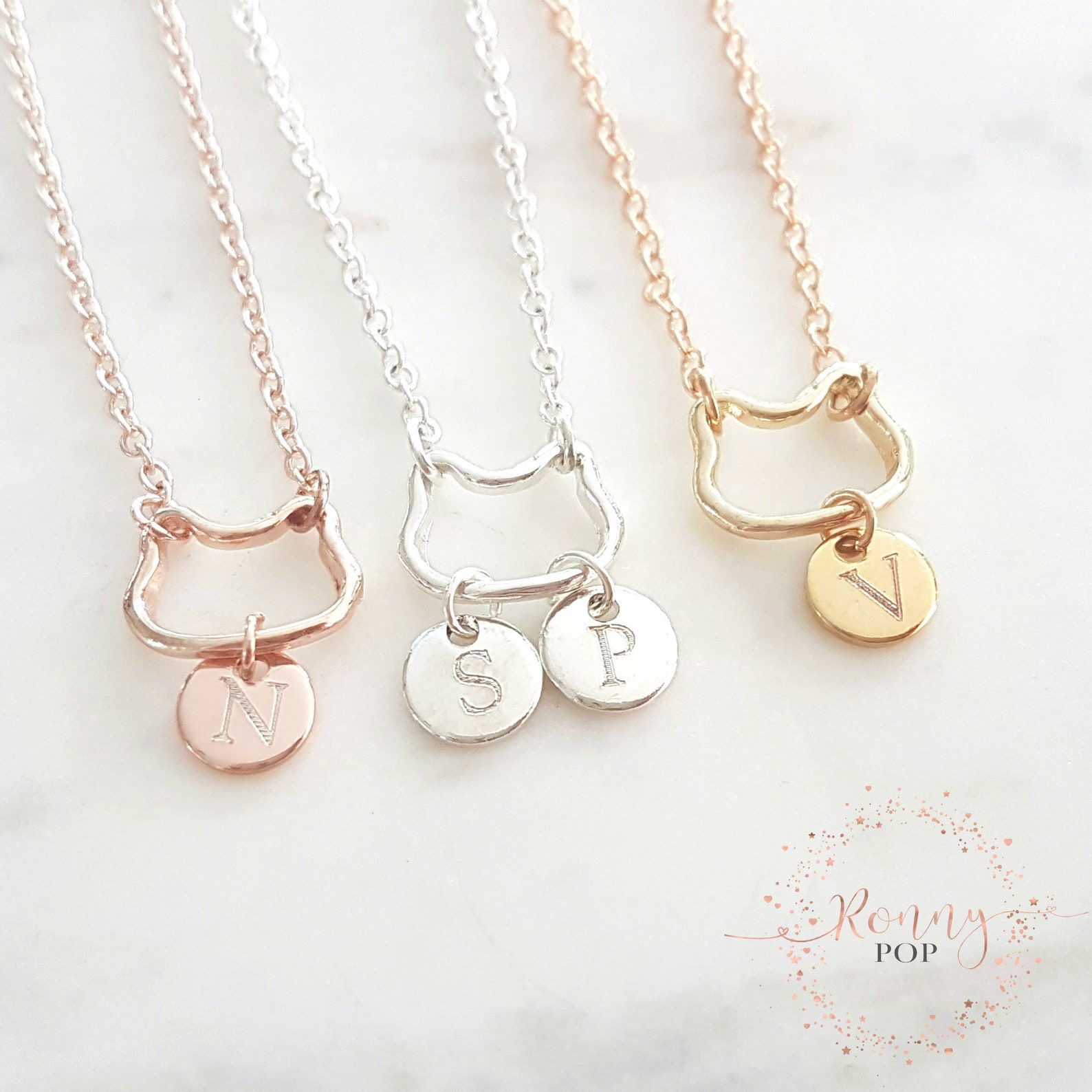 Best Friend Gift Initial Personalized Cat Bracelet Disc - Etsy