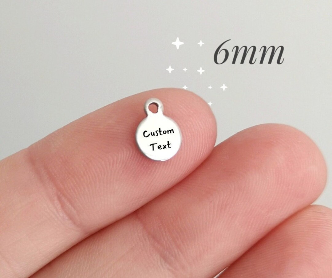 1/5/10/25/50/100/250/500PCS Logo Personalized Tag 6mm Custom Charms ...