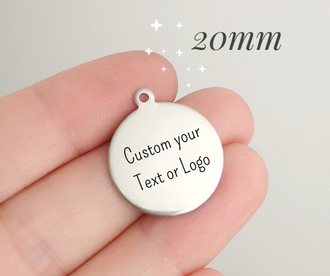 1/5/10/25/50/100/250/500PCS Logo Personalized Tag 20mm Custom Charms ...