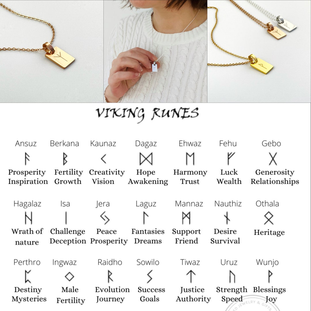 Viking Runes Necklace Personalized Necklace Nordic Viking Jewelry Runes ...
