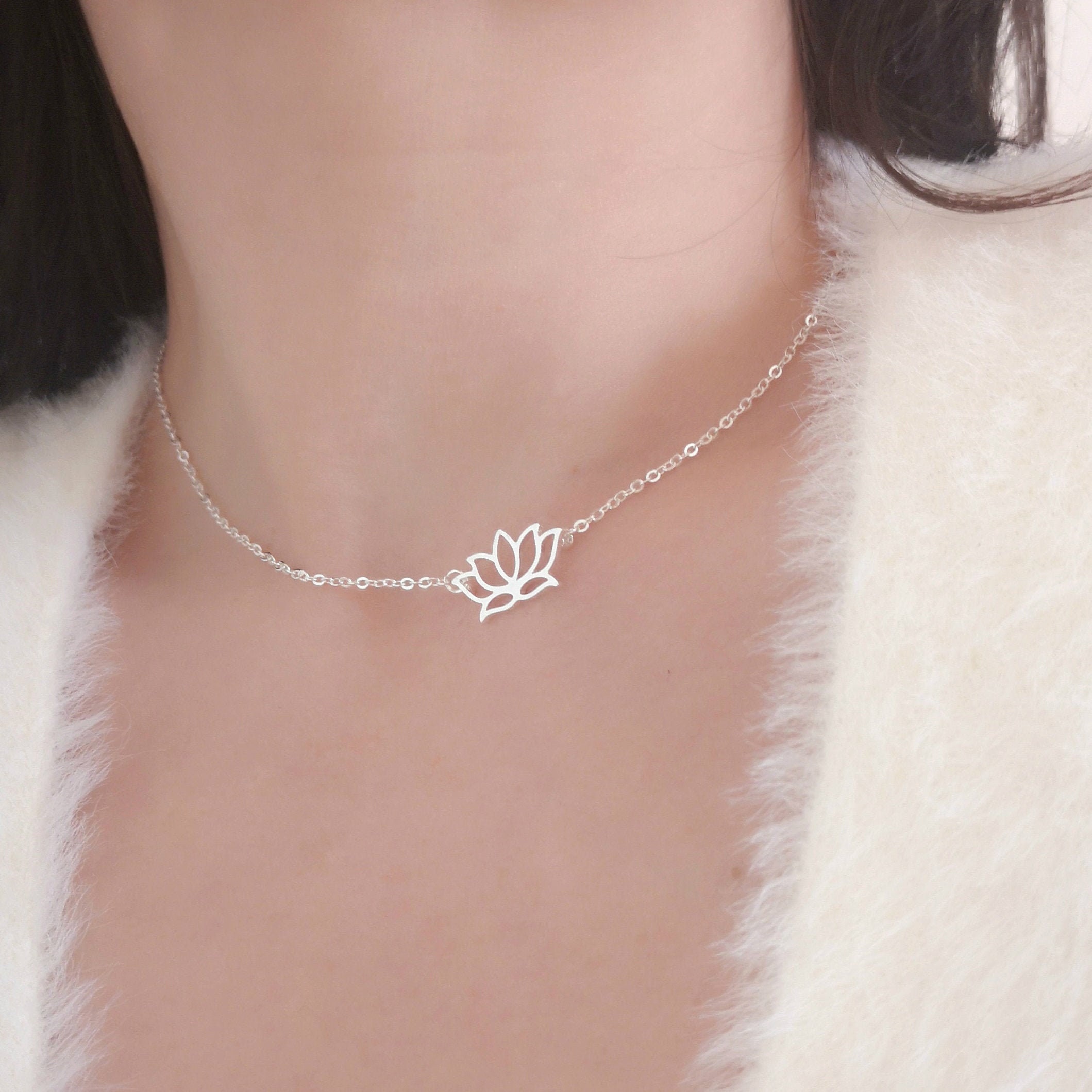 Lotus Flower Necklace Lotus Flower Jewelry Flowers | Etsy