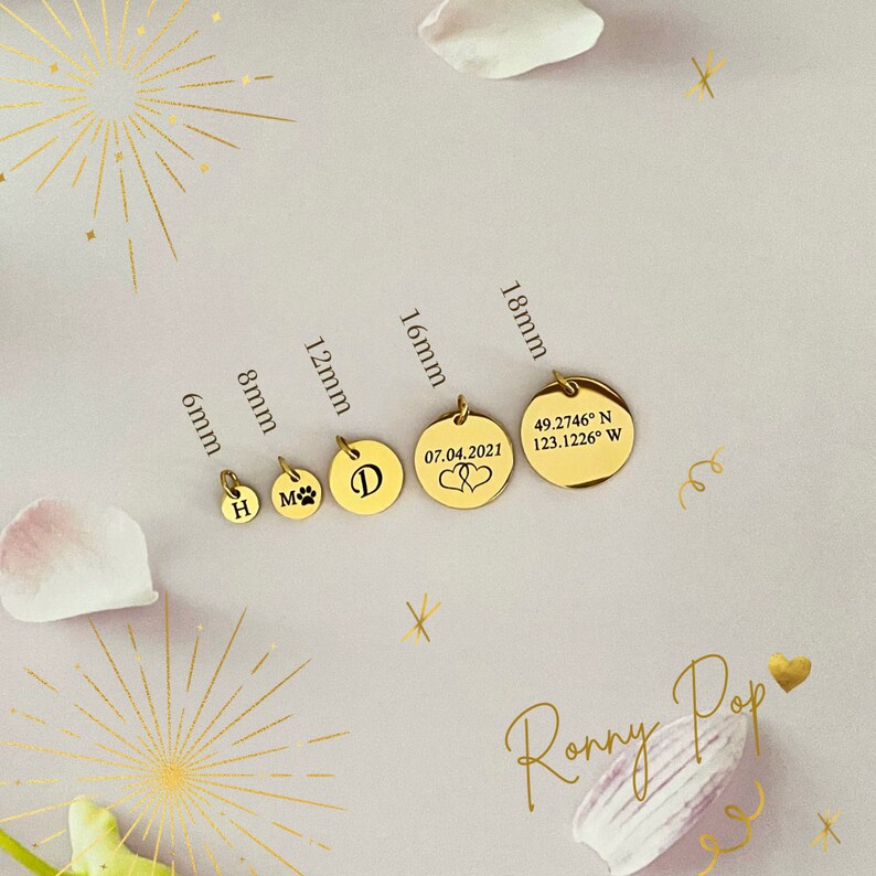 8mm Personalized Disc Personalized Charms Logo Coin Custom | Etsy