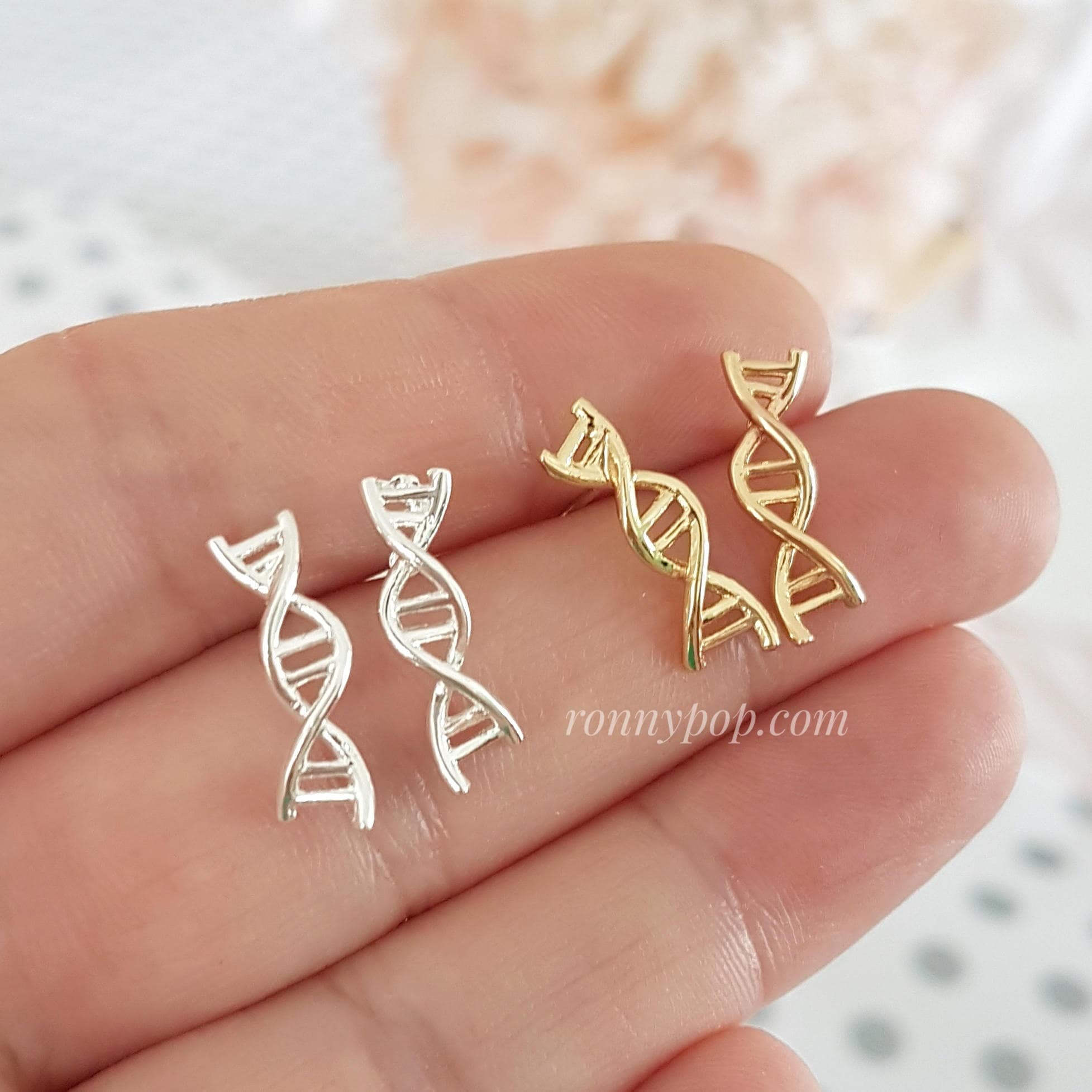 DNA Earrings DNA Jewelry Biology Science Twist - Etsy