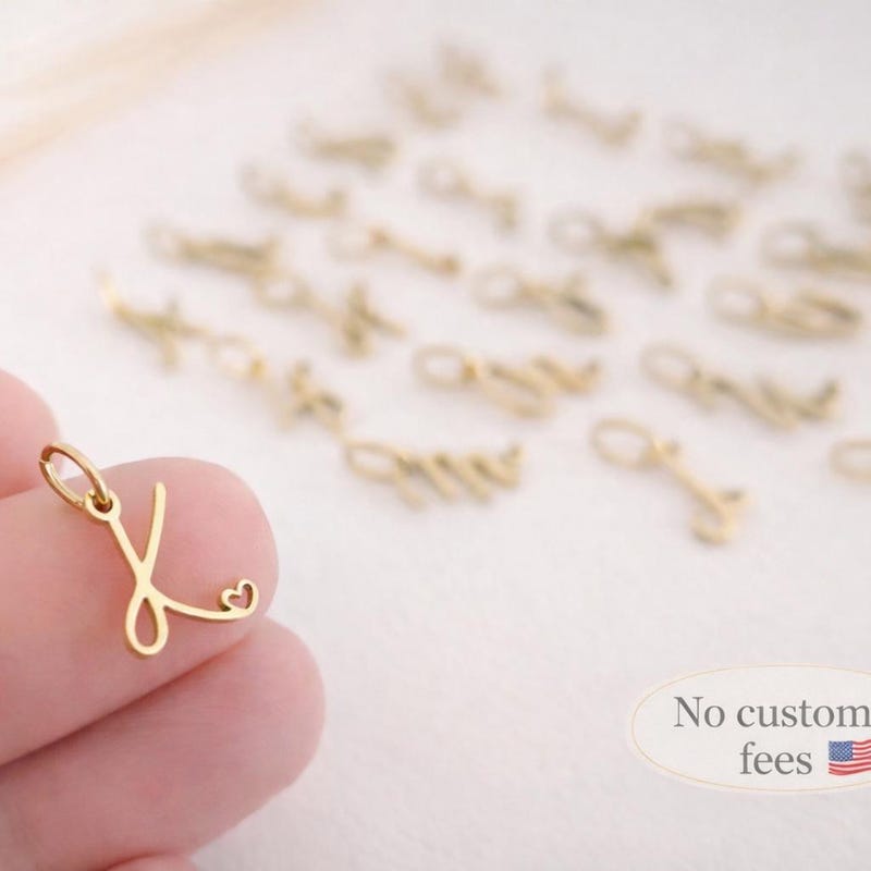 Letter Charms With Jewels - Etsy