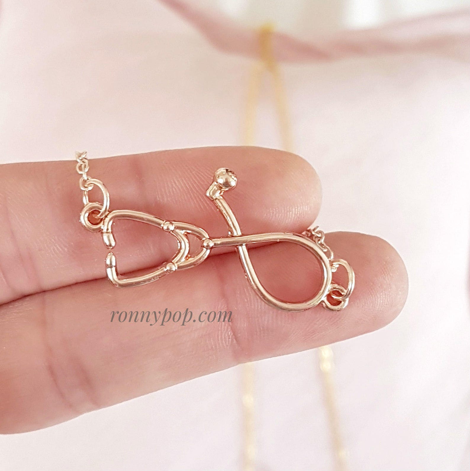 Stethoscope Necklace - Heart Necklace - Heartbeat Necklace - Nurse ...