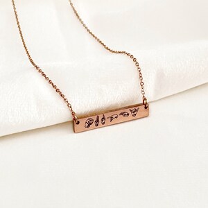 Sign Language Necklace ASL Necklace Name Necklace Custom Bar Necklace ...