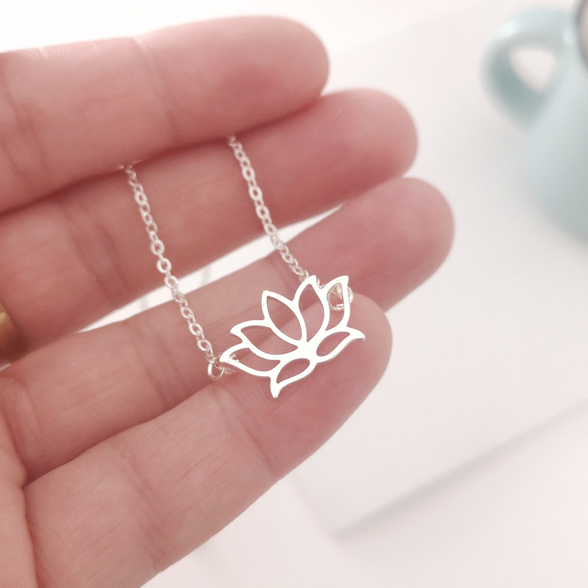 Lotus Flower Necklace Lotus Flower Jewelry Flowers | Etsy