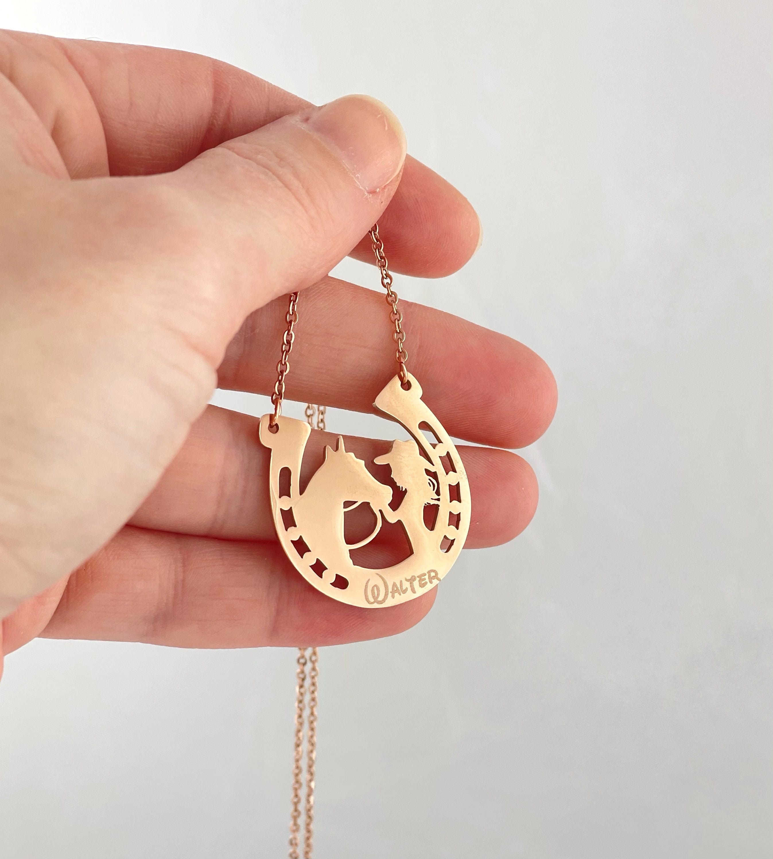 Collier Personnalisé Fille Cheval Collier Prénom Collier - Etsy Canada