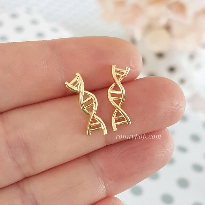 DNA Earrings DNA Jewelry Biology Science Twist - Etsy