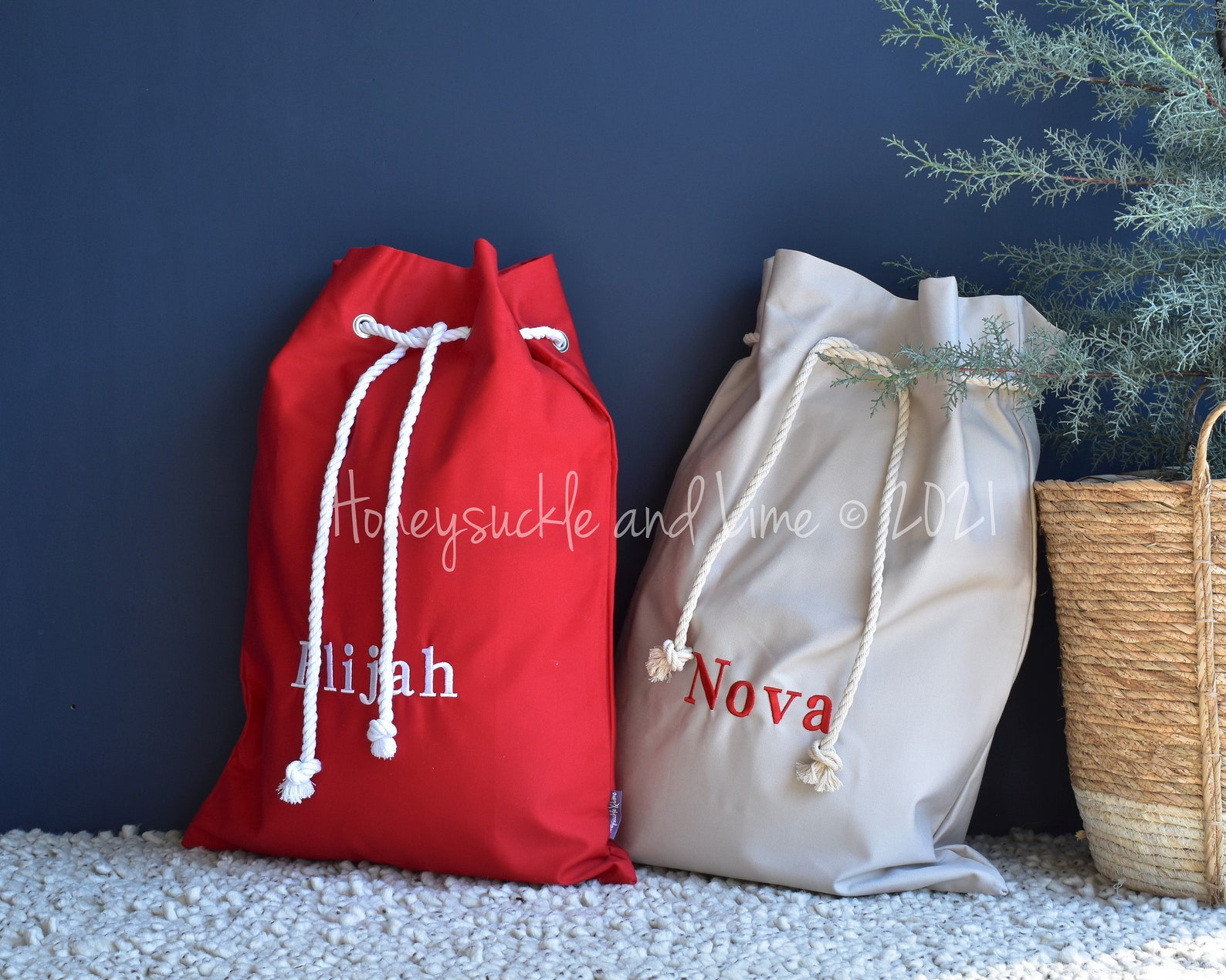 Personalised Santa Sack Natural Classic - Etsy