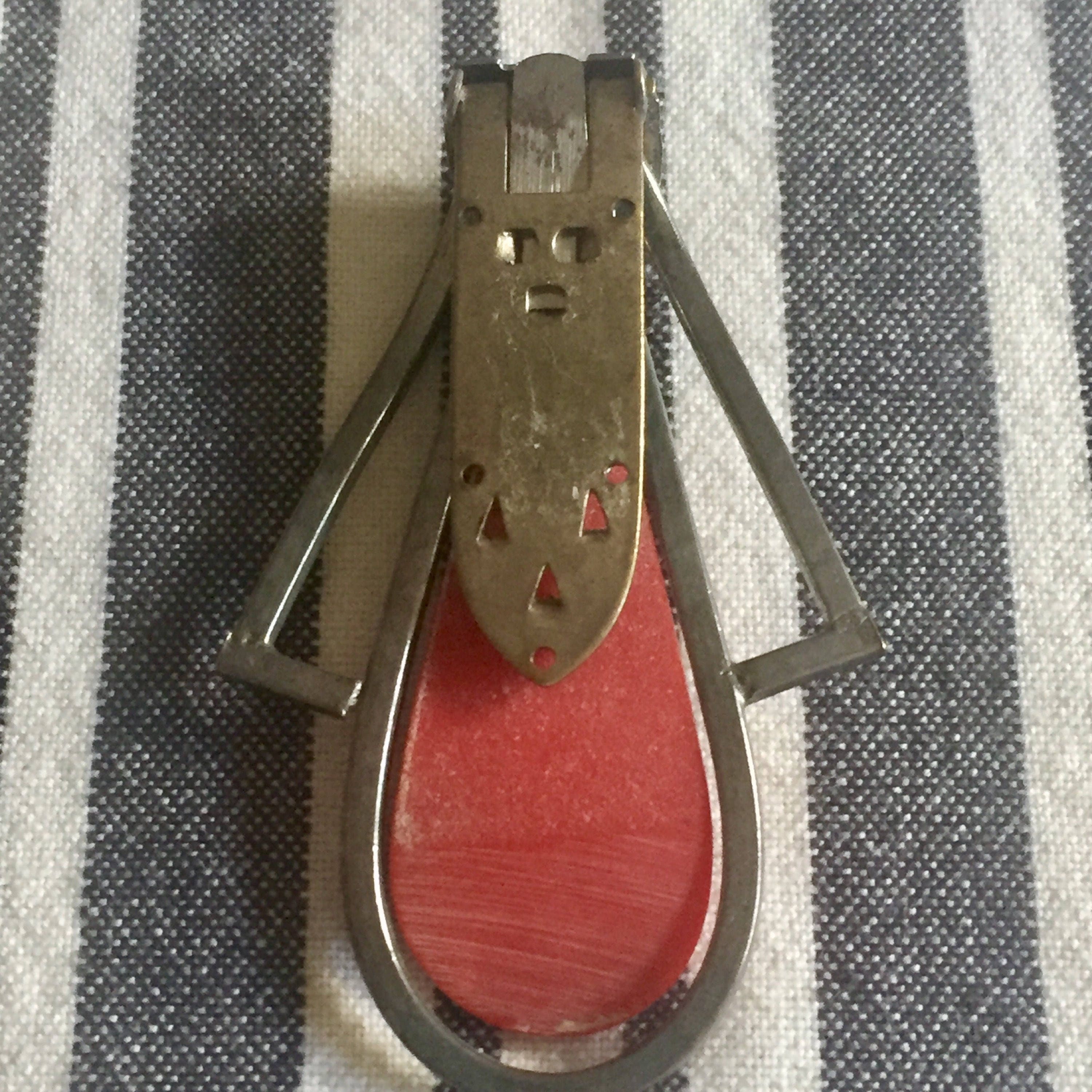 Bakelite Clip Red Catalin and Rhinestones as is One Missing... - Etsy