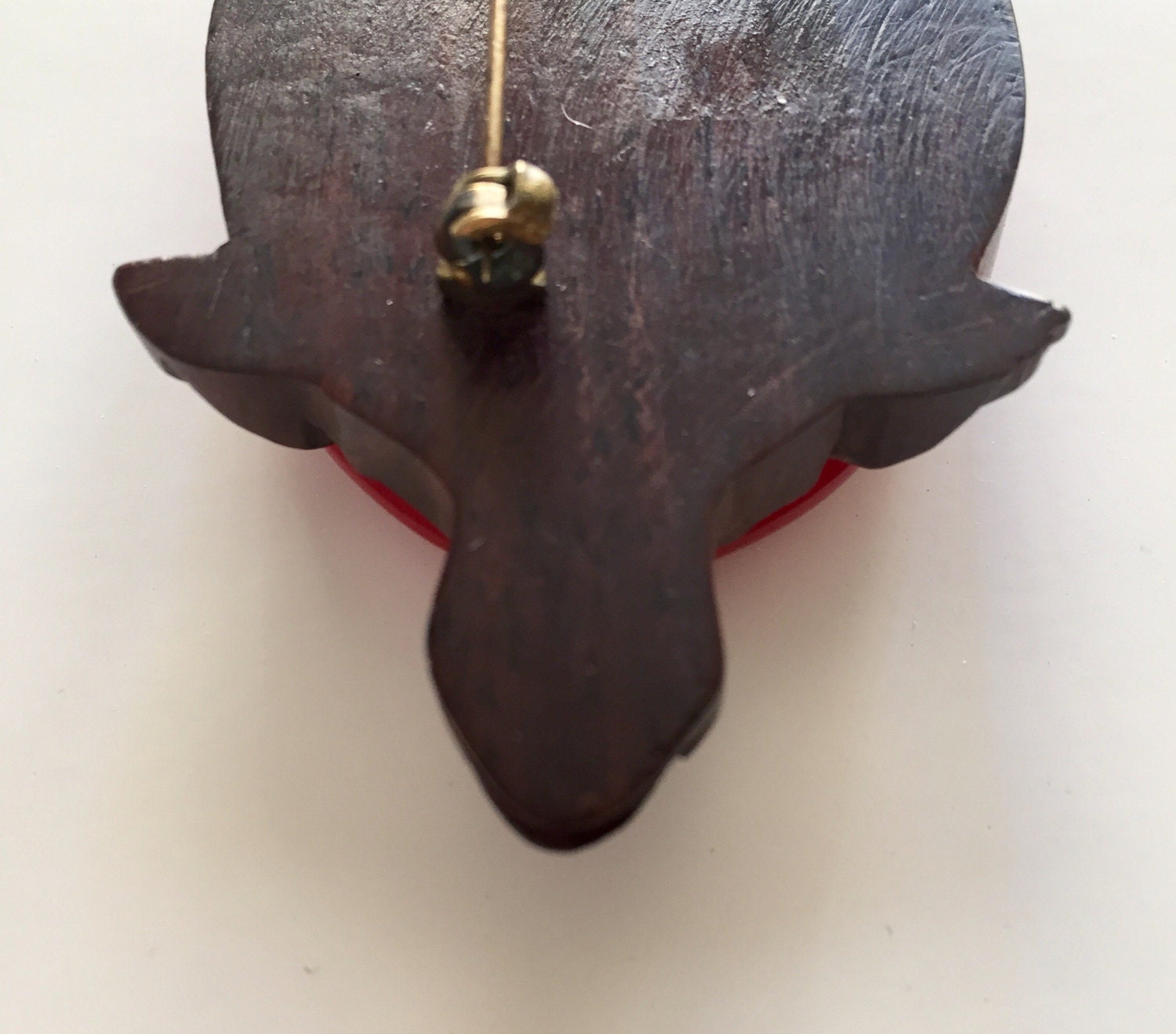 Bakelite Turtle Pin Brooch Set in Wood With Brass Eyes - Etsy