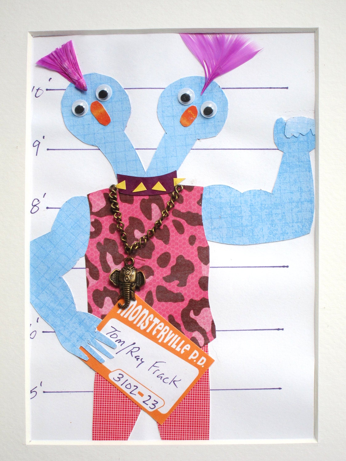 Monster Mugshot Framed Collage - Tom & Ray Frack - Etsy