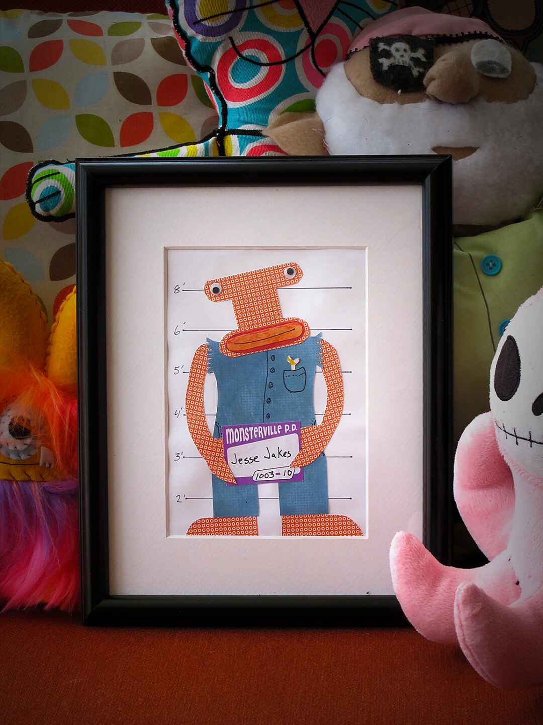 Monster Mugshot collage enmarcado Jesse Jakes - Etsy España