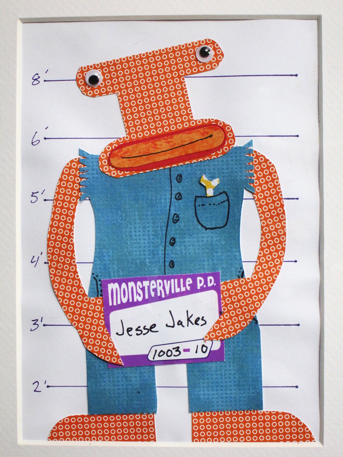 Monster Mugshot collage enmarcado Jesse Jakes - Etsy España