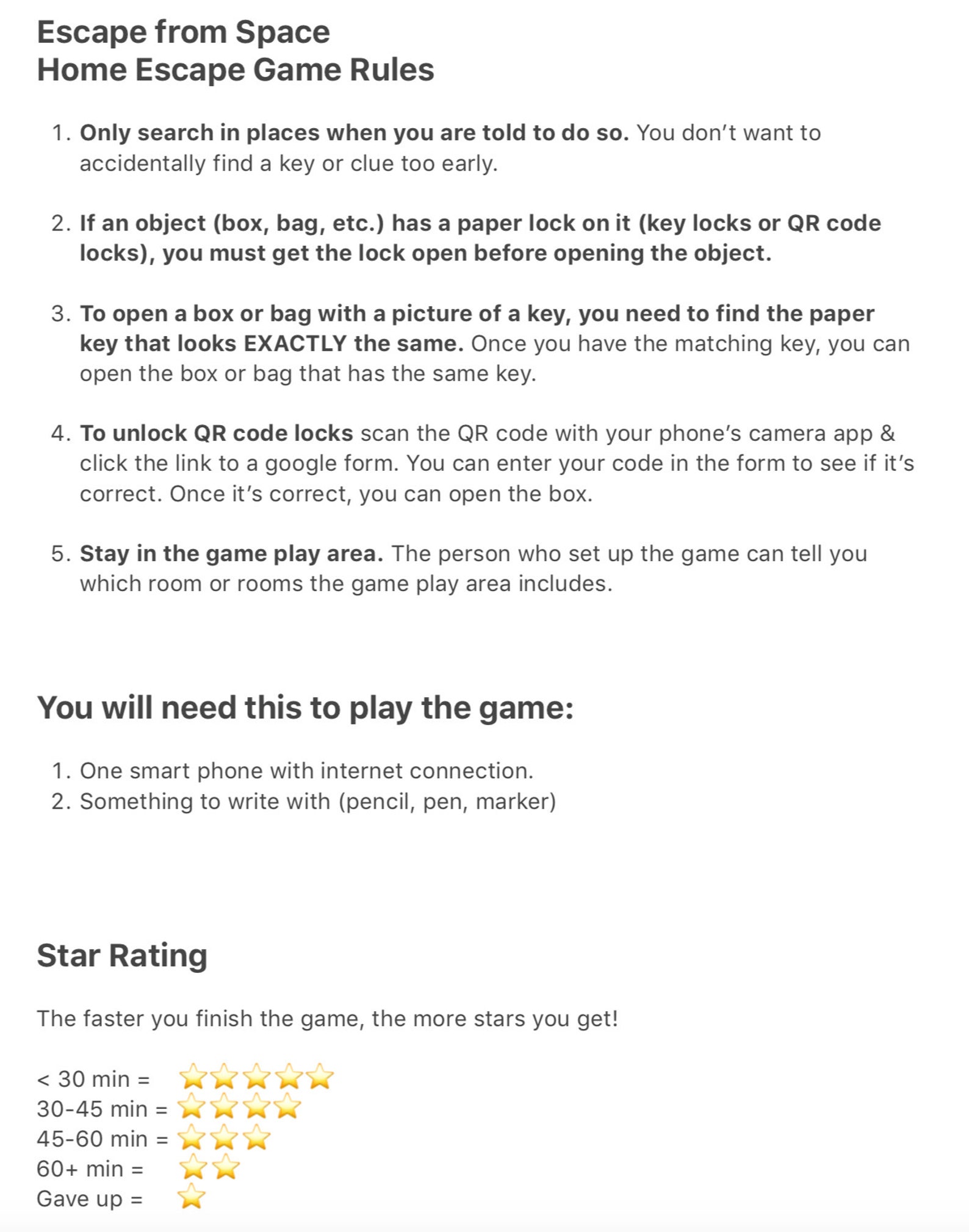 Escape Room for Kids Escape From Space Printable Escape - Etsy