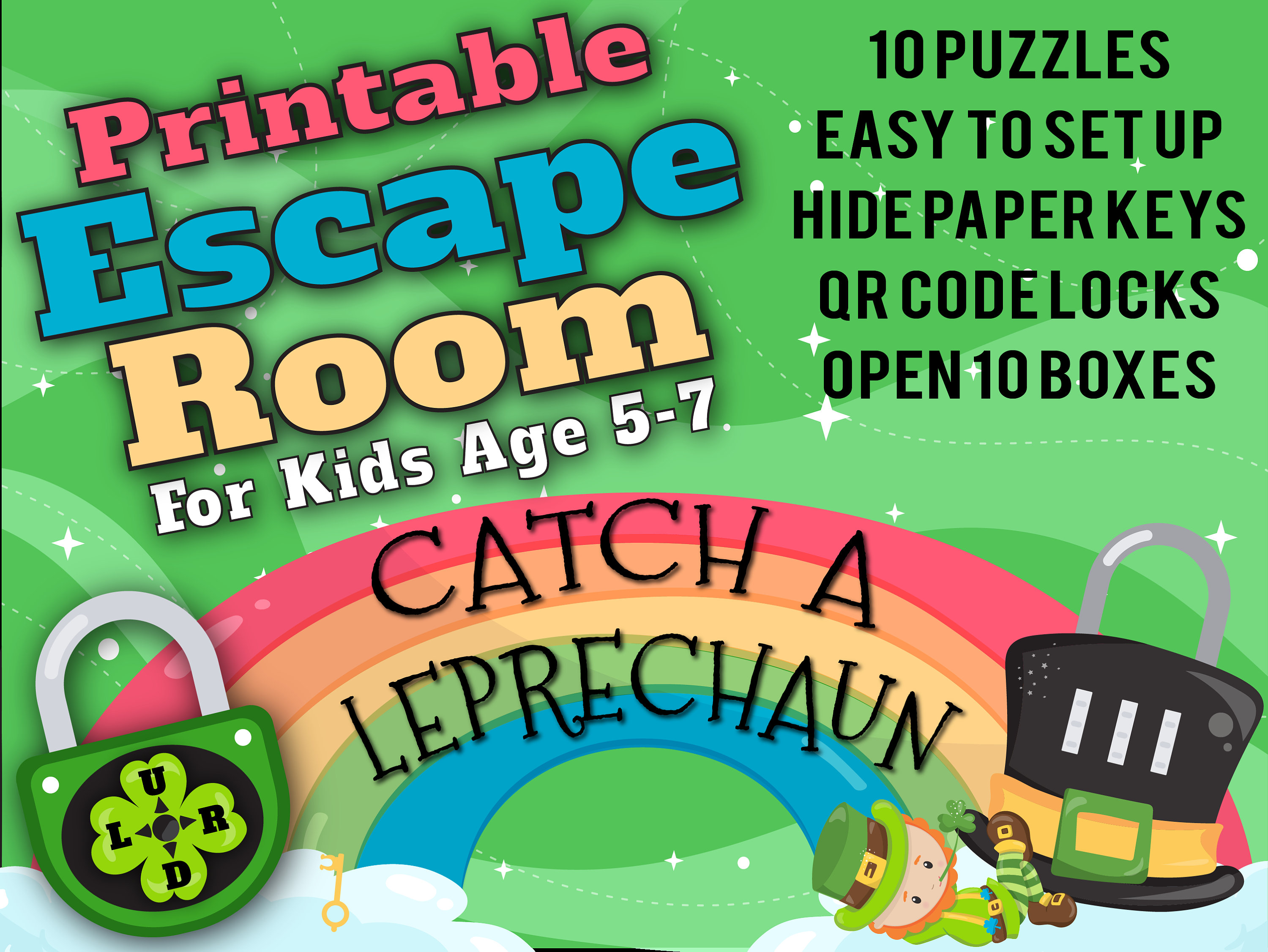 St. Patrick's Day Escape Room for Kids Age 5-7 Catch A - Etsy