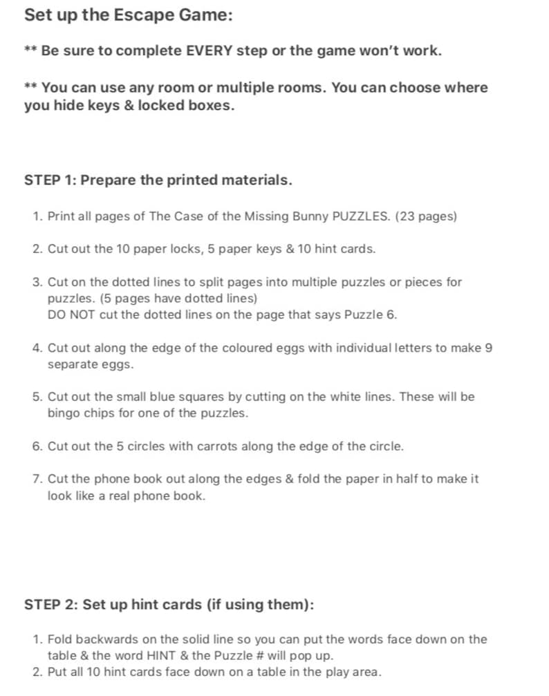 Easter Escape Room for Kids Age 5-7 | the Case of the Missing Bunny ...