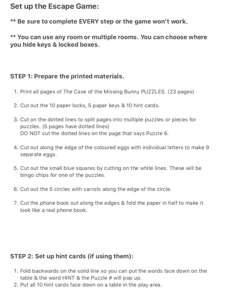 Easter Escape Room for Kids Age 5-7 | the Case of the Missing Bunny ...