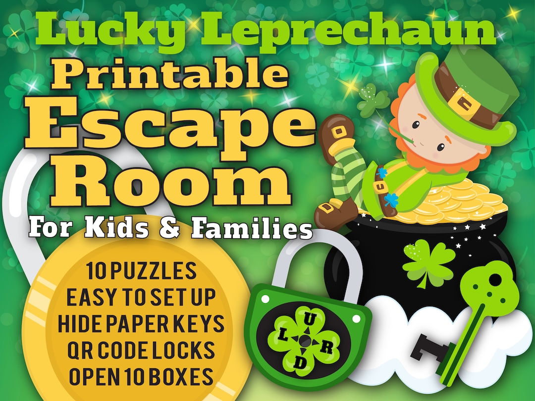 St. Patrick's Day Escape Room for Kids, Lucky Leprechaun,printable ...
