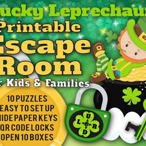 St. Patrick's Day Escape Room for Kids, Lucky Leprechaun,printable ...