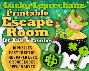 St. Patrick's Day Escape Room GRID for Kids Printable - Etsy