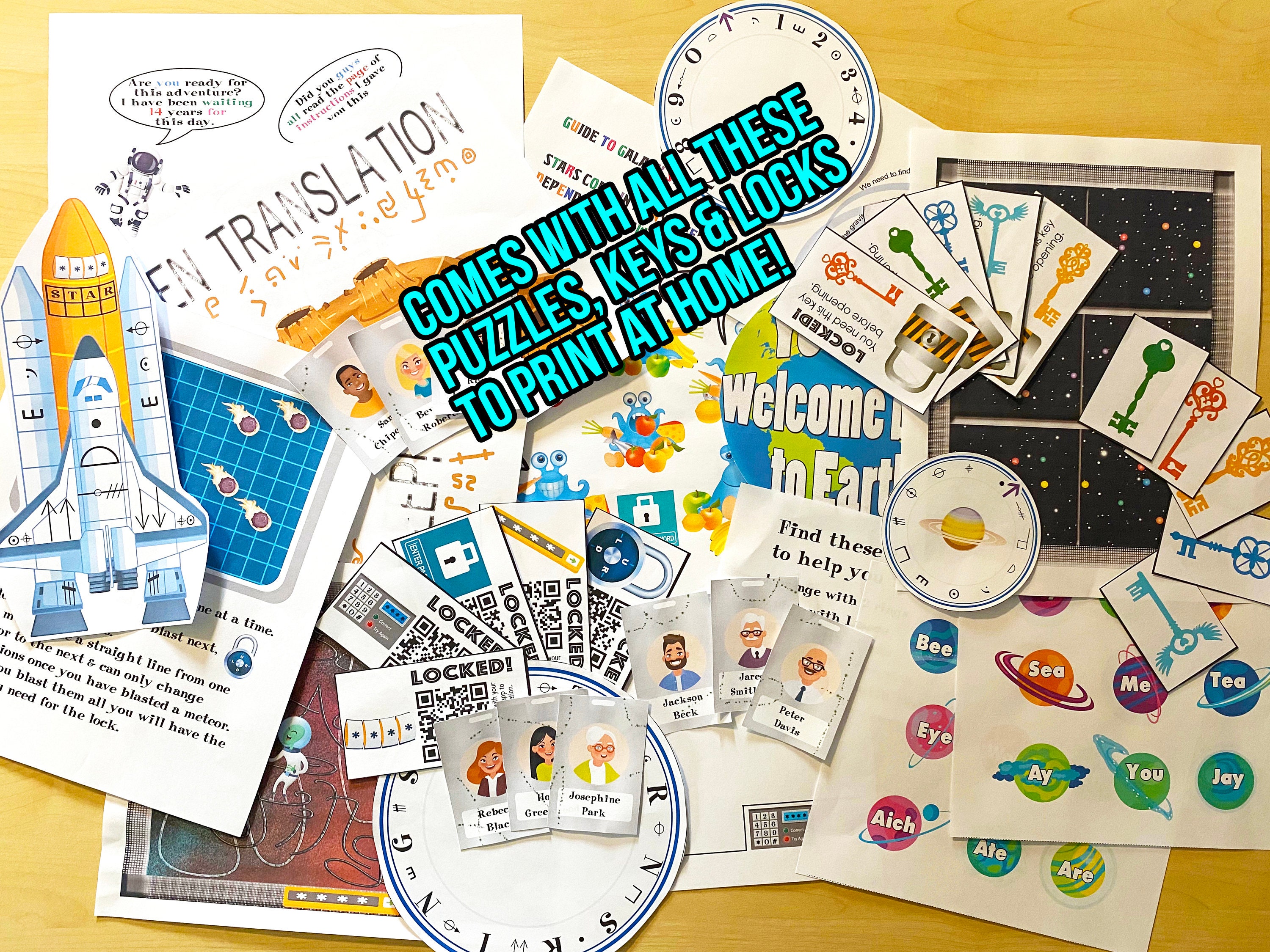 Escape Room for Kids Escape From Space Printable Escape - Etsy