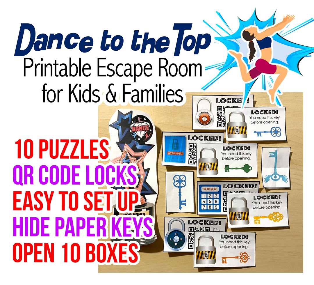 Escape Room for Kids | Dance to the Top | Printable Escape Room, QR ...