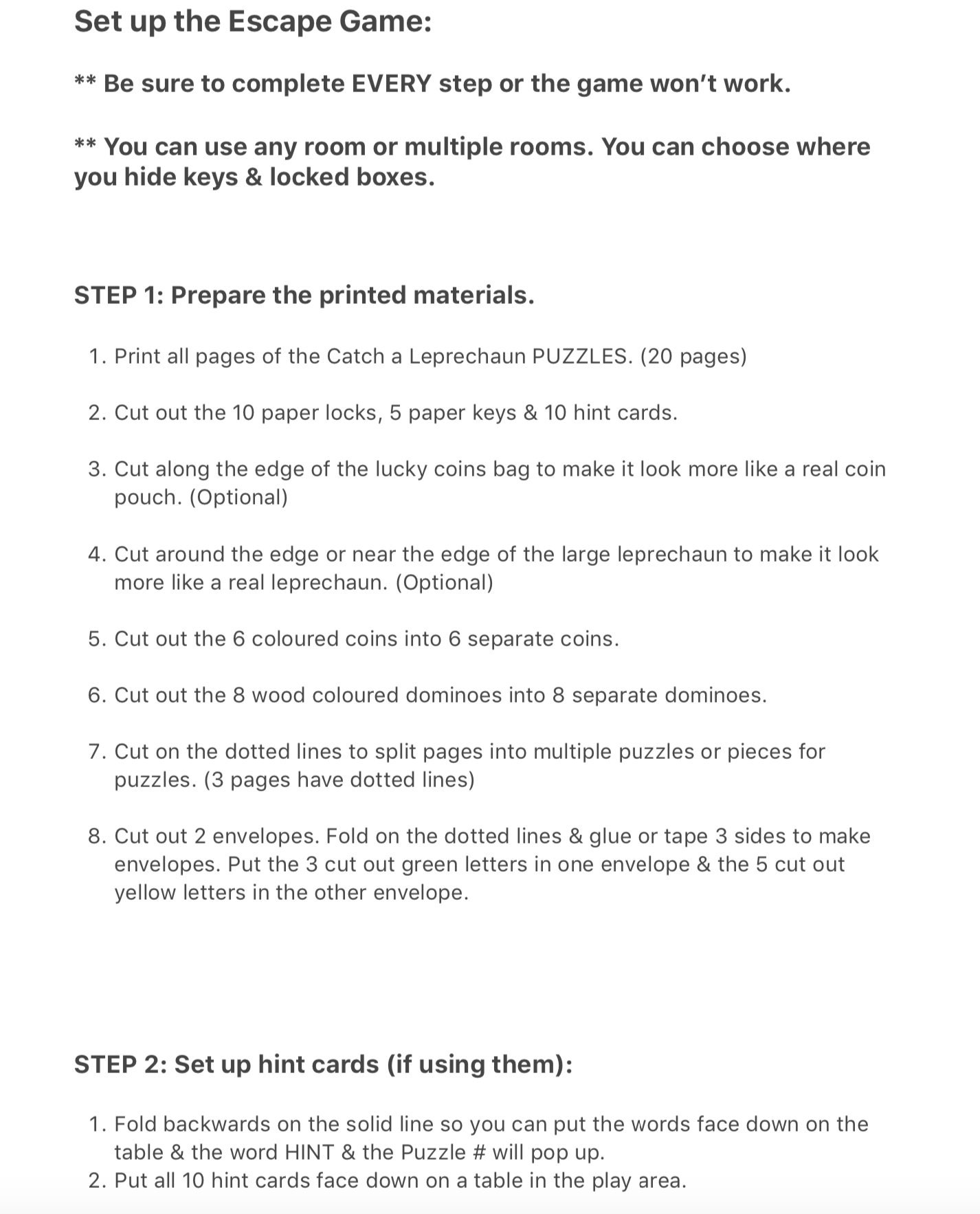 St. Patrick's Day Escape Room for Kids Age 5-7 Catch A - Etsy