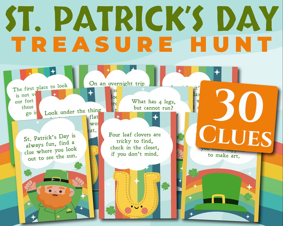 St.patrick's Day Treasure Hunt,st.patrick's Day Scavenger Hunt,st ...