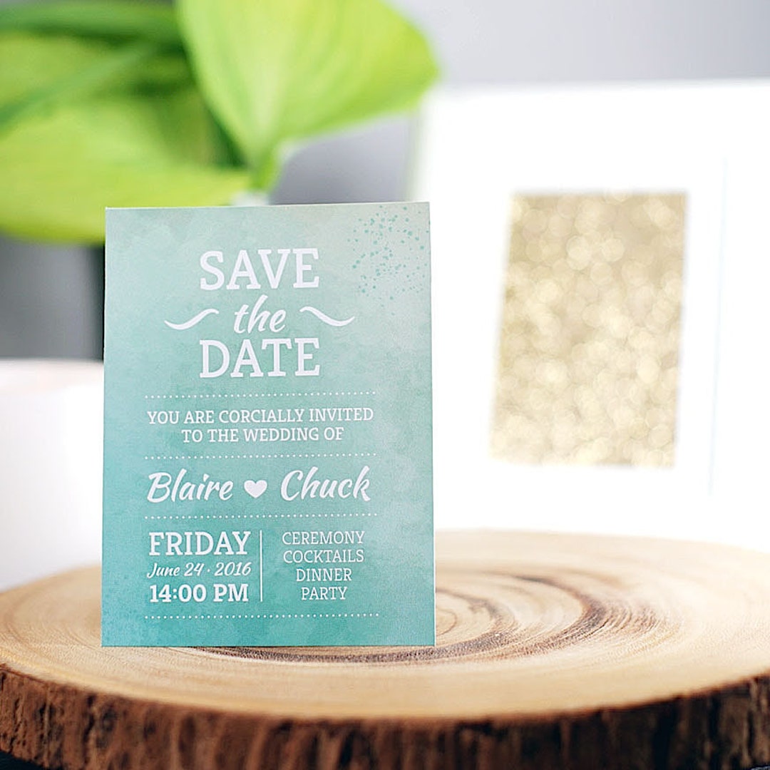 Wedding Save the Date, Printable PDF, Getting Married, Watercolor - Etsy