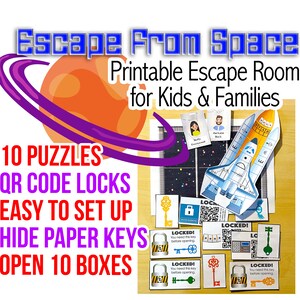 Escape Room for Kids Escape From Space Printable Escape Room, QR Code ...