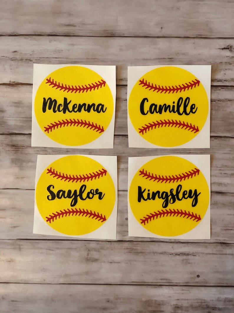 PERSONALIZED Softball Decal Vinyl Softball Decal | Etsy