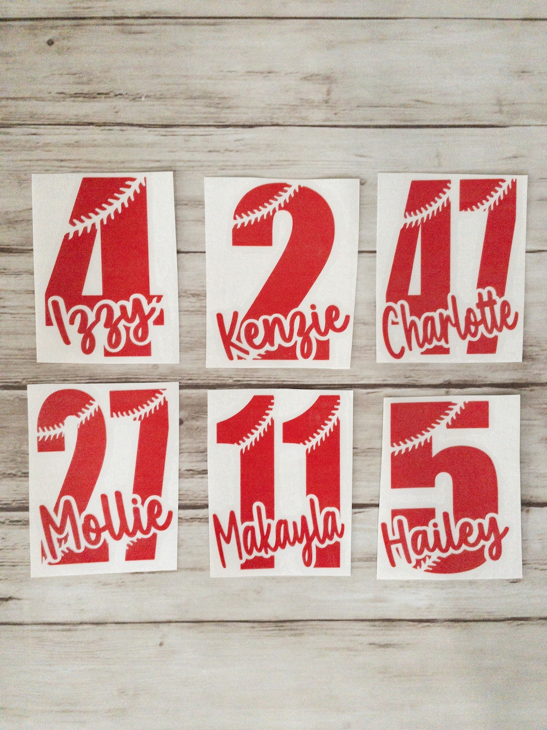 Personalized Baseball or Softball Number Decals* Team Decals*water ...