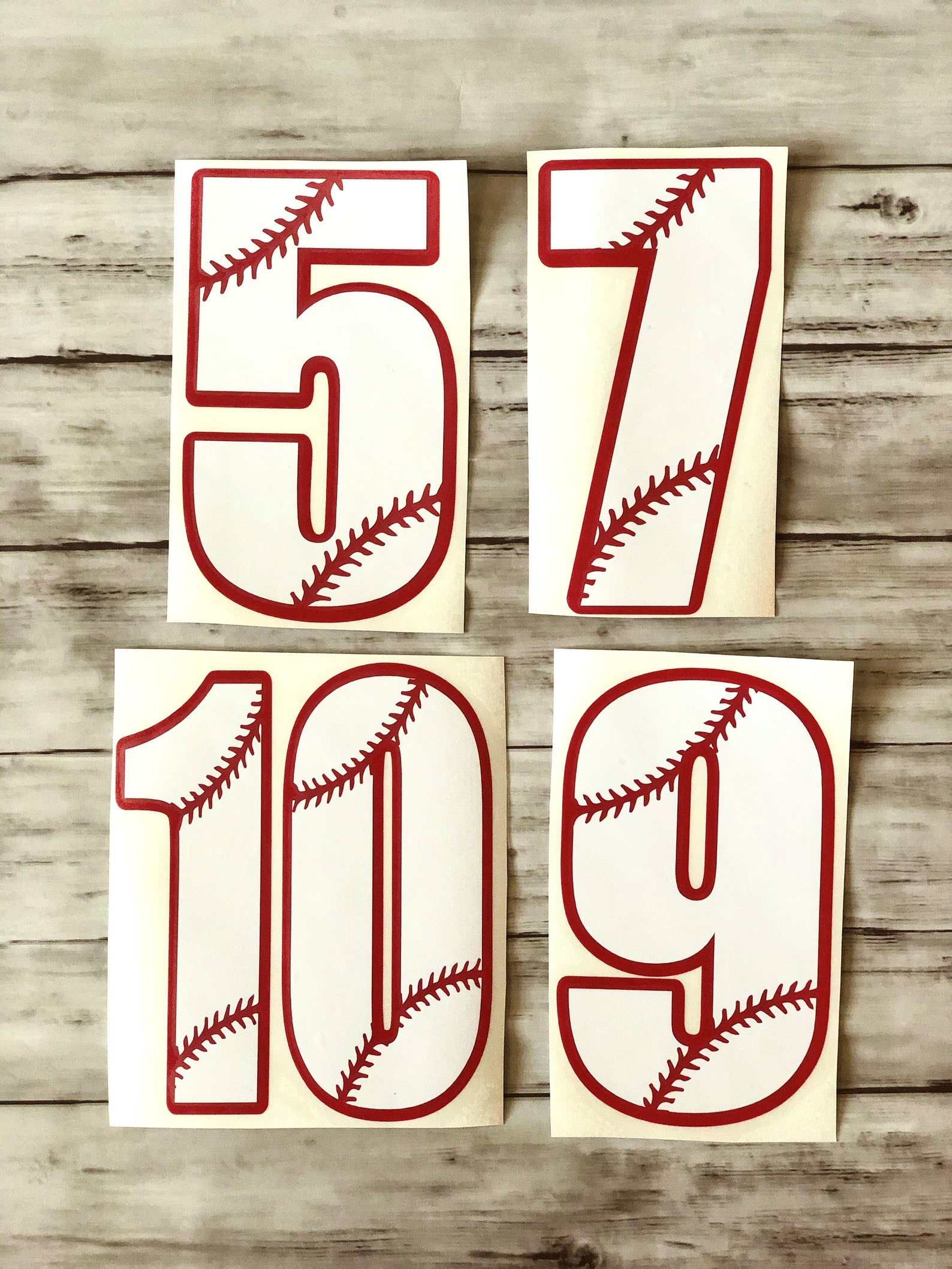 Baseball Number DECALS Helmet Decals Dugout Buckets Decals - Etsy