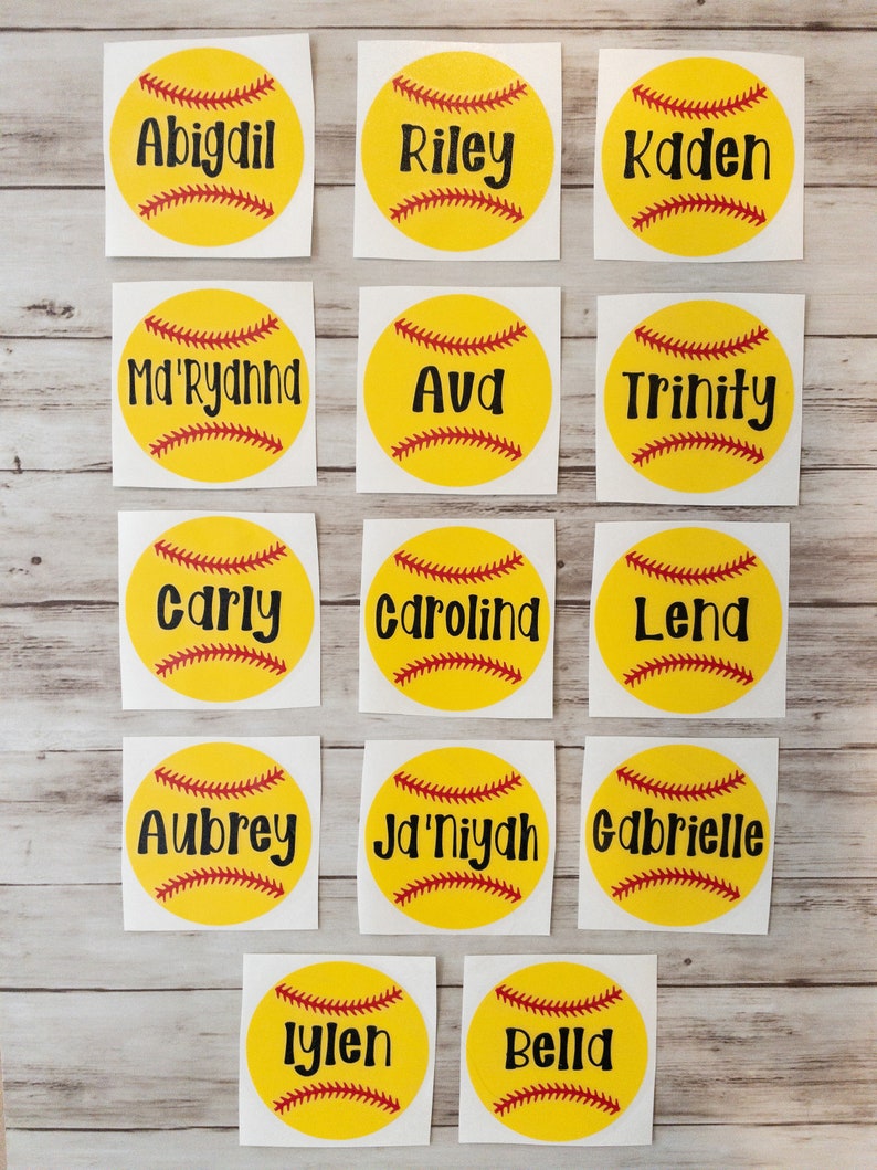 Personalized Softball Decal: Vinyl Sticker for Dugout Bucket - Etsy