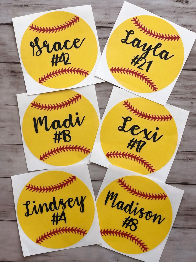 Personalized Softball Decal Vinyl Softball Decal Softball - Etsy