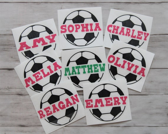 Personalized Soccer Decal Vinyl Soccer Sticker Vinyl Soccer - Etsy