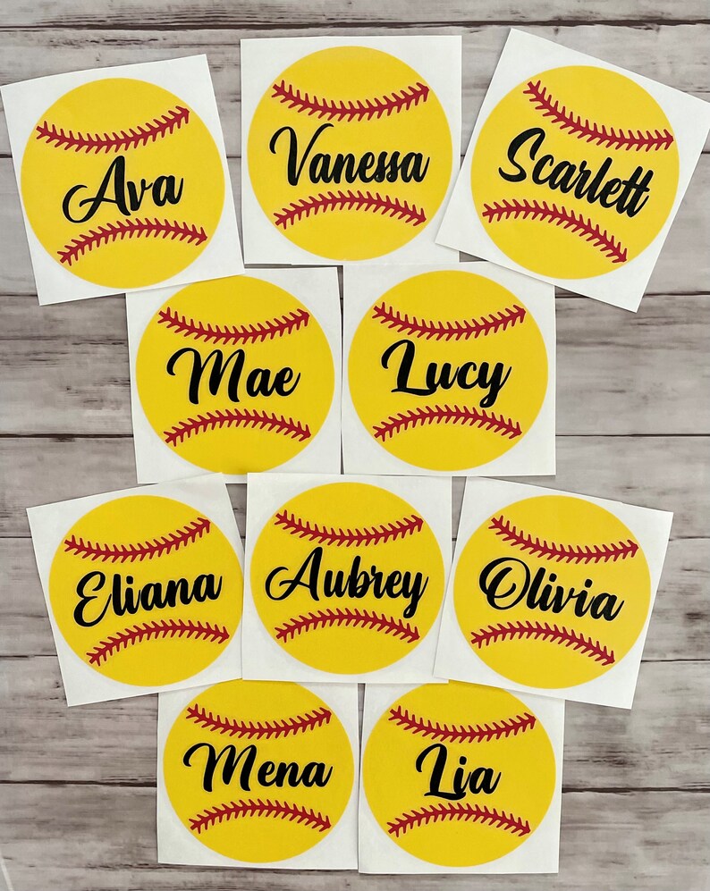 Personalized Softball Decal: Vinyl Sticker for Dugout Bucket - Etsy