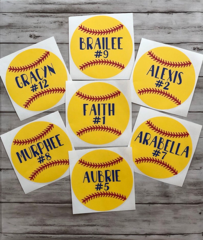 Personalized Softball Decal Vinyl Softball Decal Softball - Etsy