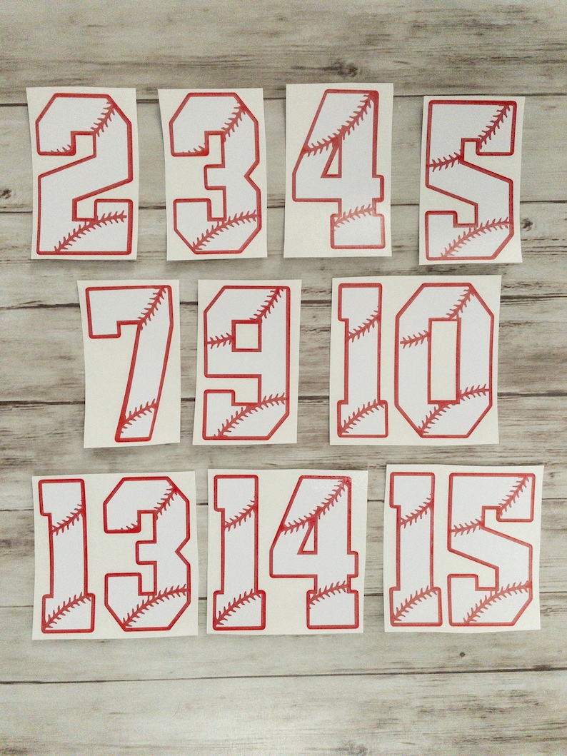Baseball Number DECALS Helmet Decals Dugout Buckets Decals - Etsy