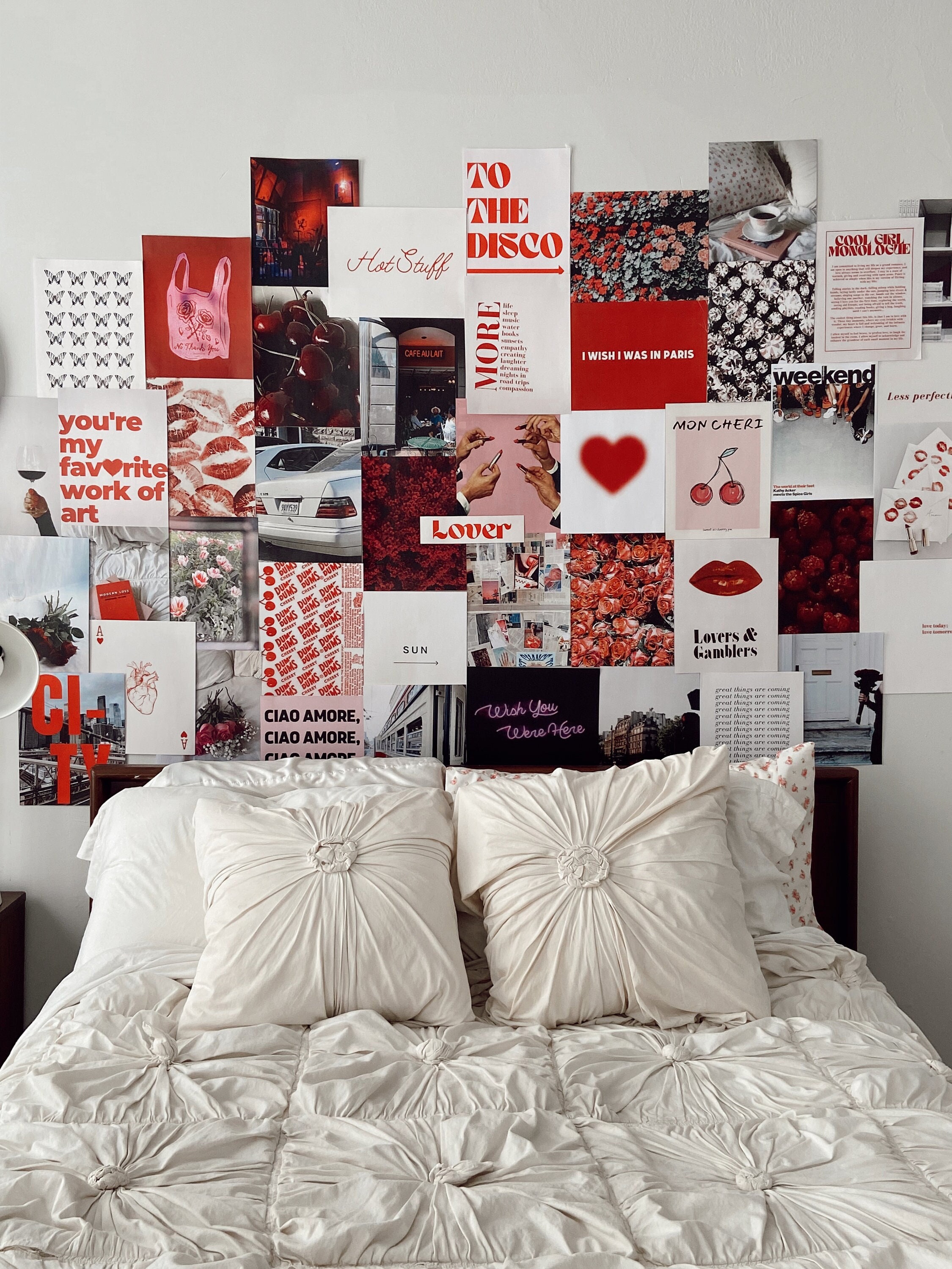 The Cherry Kit | Red Aesthetic Wall Collage | Red Collage Kit | Red ...