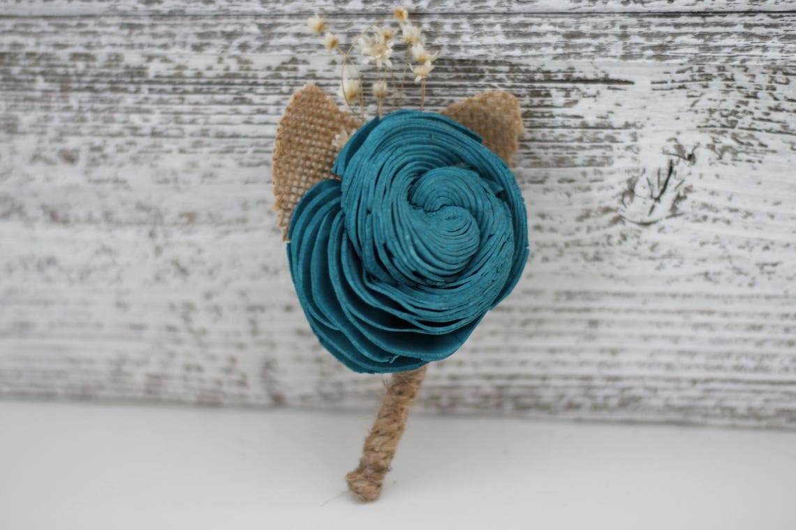 Rustic Boutonnière Wooden Flowers Rustic Charm Wedding - Etsy