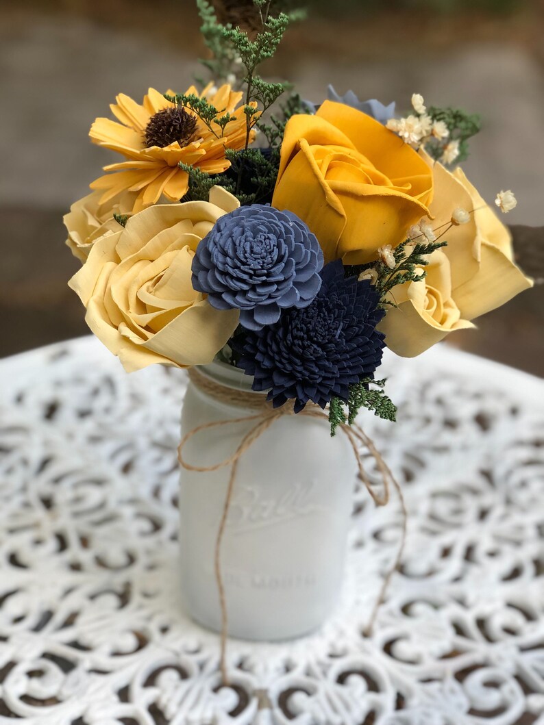 Lemon Drop Flower Arrangement Rustic Decor Sola Flowers - Etsy