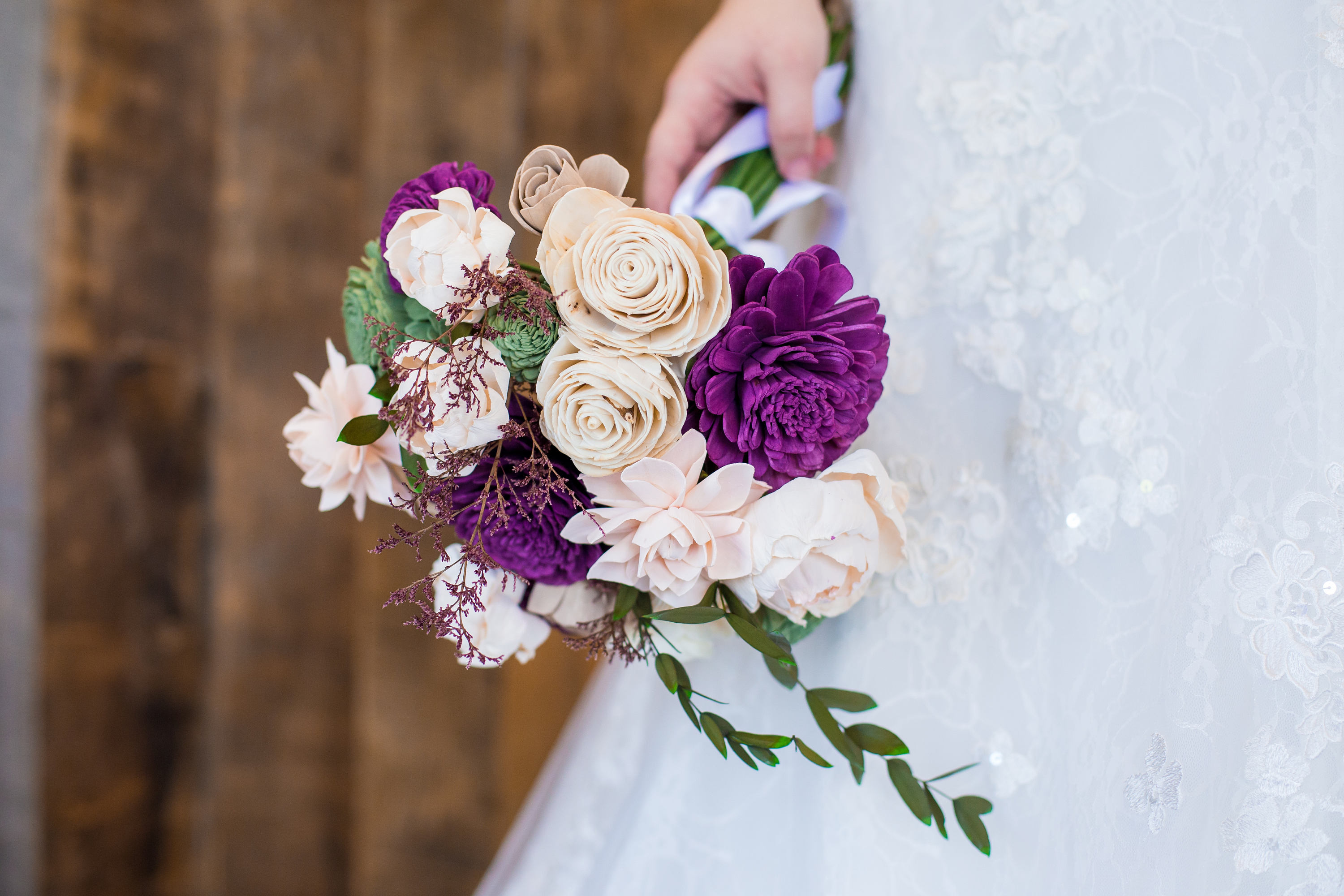 Garden Woodland Bridal Bouquet Wooden Flowers Garden | Etsy