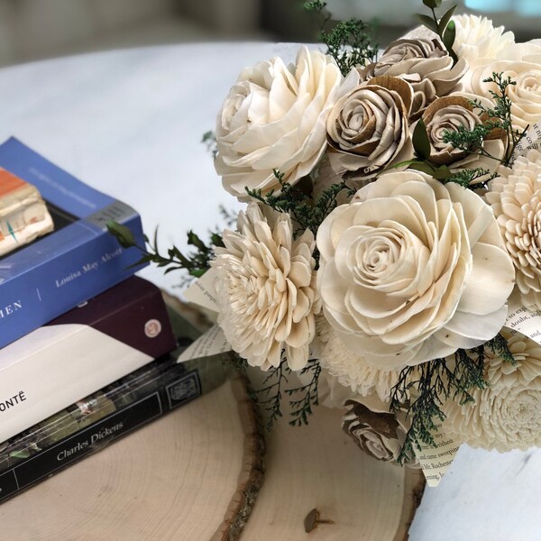 Book Page Bouquet - Etsy