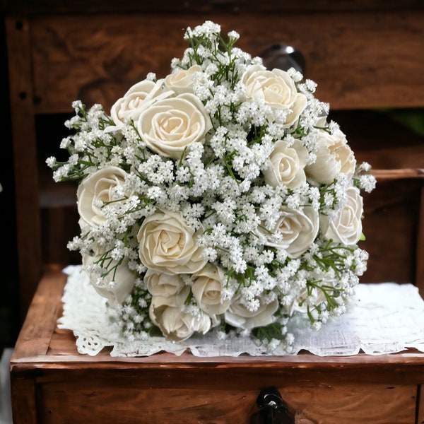 White Rose Bouquet - Etsy