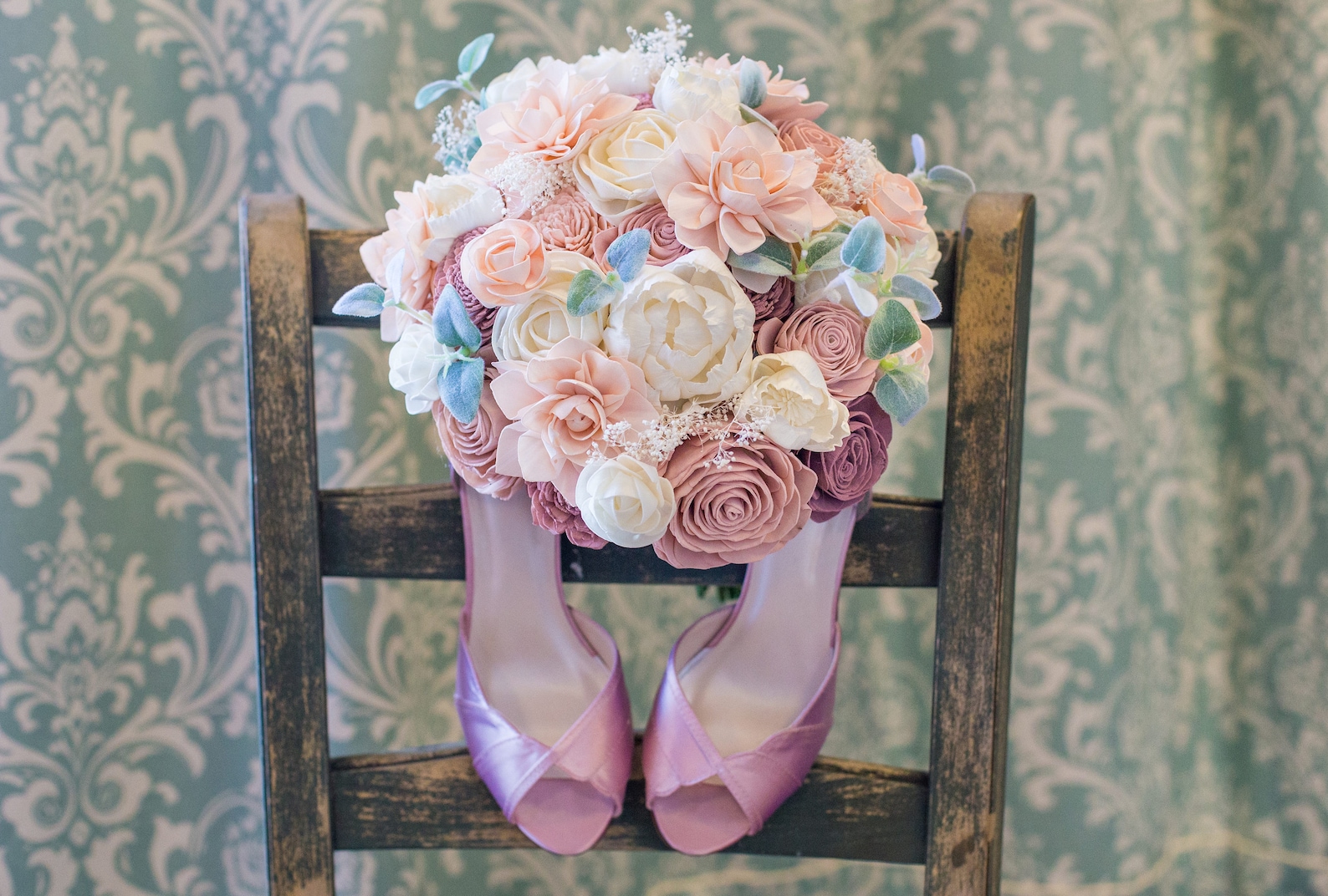 Shabby Chic Bridal Bouquet Wooden Flowers Shabby Chic - Etsy